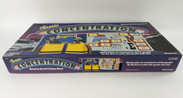 Vintage 1988 Classic Concentration Board Game 100 Complete Pressman for ...