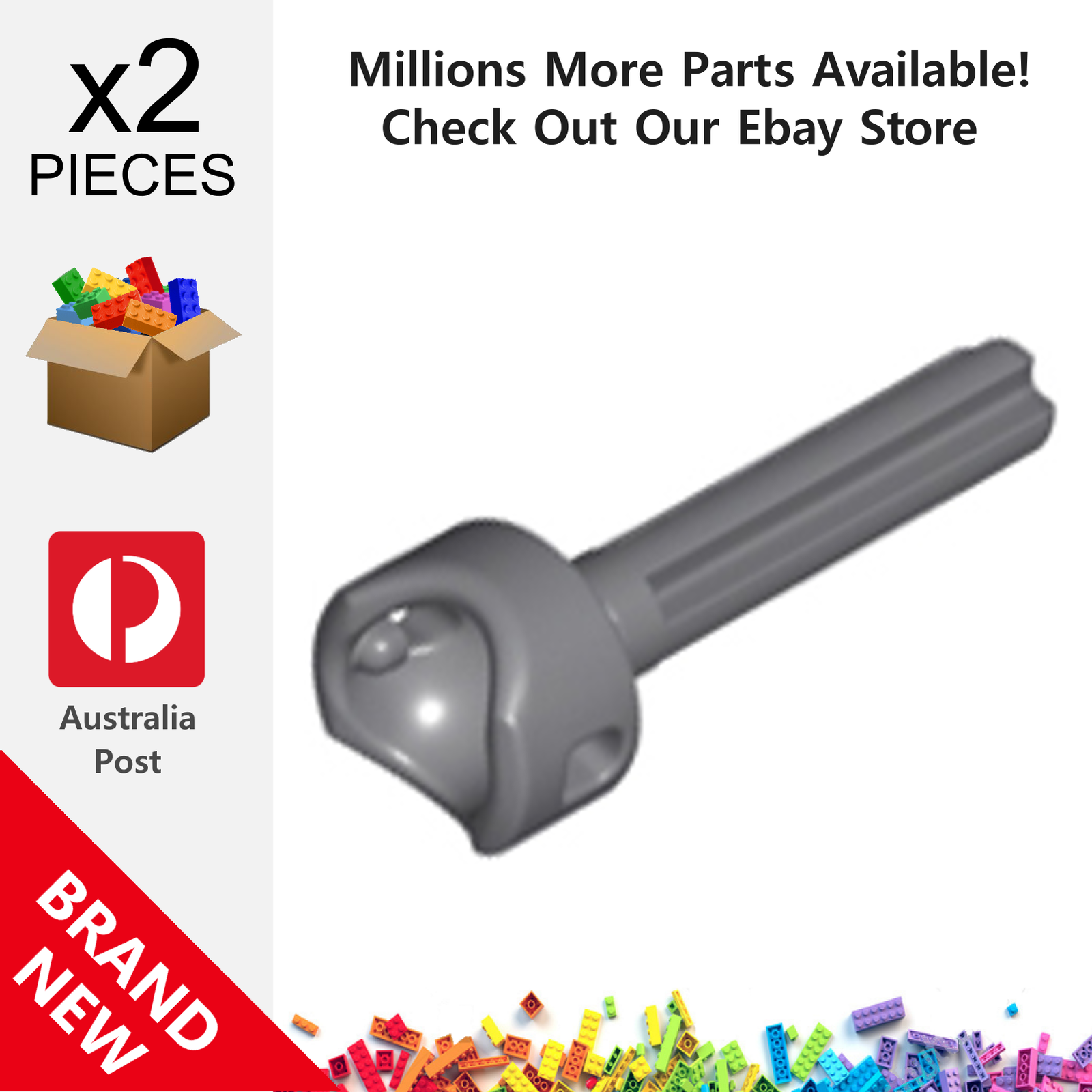 2x Genuine LEGO™ Dark Grey Technic Steering CV Joint Axle Shaft 52730 ...