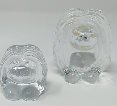 2 MCM Bergdala Glass Troll Figurine Paperweights VTG Swedish Peter ...