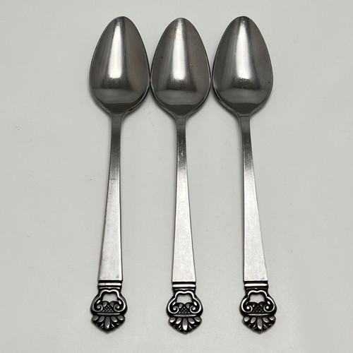National Silver Stainless Oval Place Soup Spoons King Eric Japan 3Pc ...