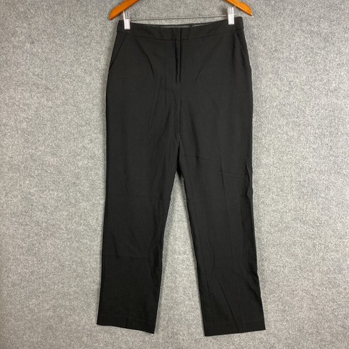 Basque Pants Womens 10 Black Dress Trousers Straight Leg Career ...