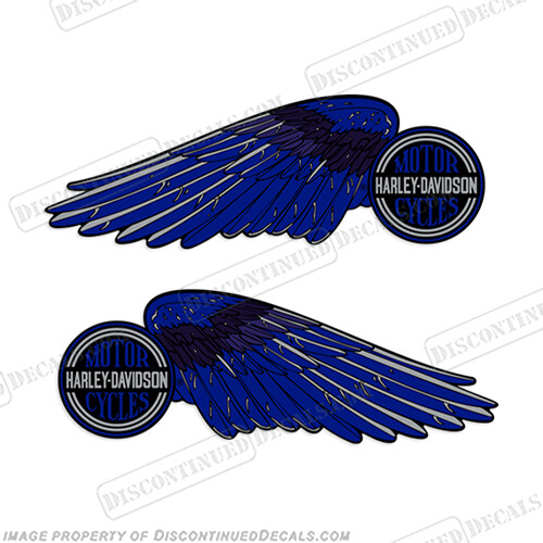 Fits Harley Davidson Fat Boy FXWG Blue and Silver Gas Tank Decals (Set ...