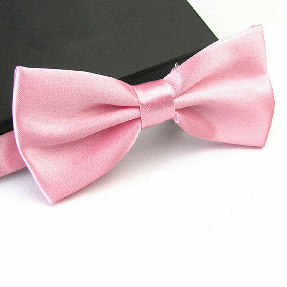 Smart Bow Tie Neck Mens Tie Satin Dickie Bow Fancy Dress Wedding Plain ...