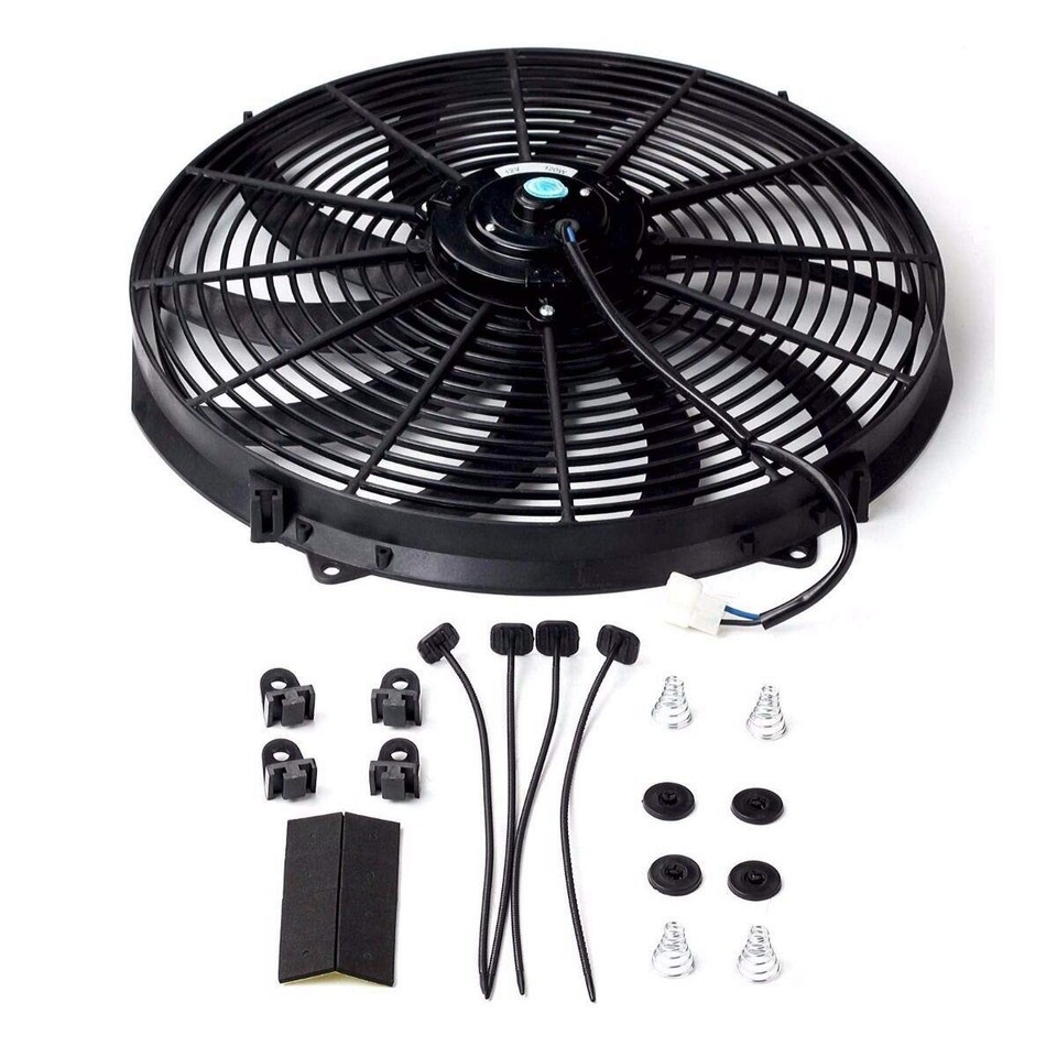 16" Electric Radiator Fan Kit - 3000+ CFM with Thermostat Switch Relay ...