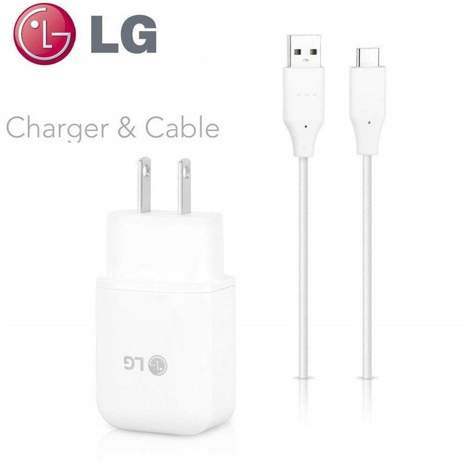 Original LG Rapid Fast Wall Charger +Type C Cable For LG G5 G6 G7 G8 ...