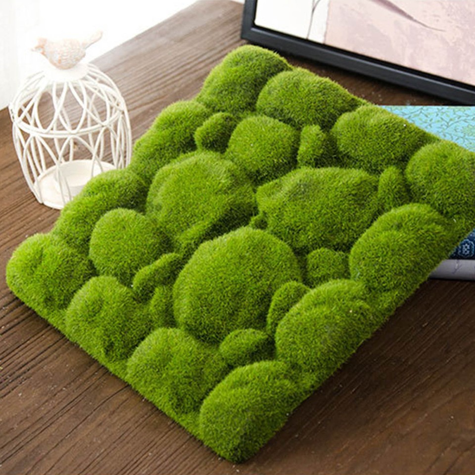 Artificial Moss Stone Wall Panels Grass Hedge Garden Fake Moss Mat ...
