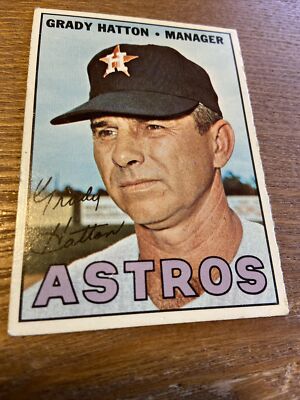 1967 Topps Grady Hatton #347 Houston Astros Vintage Baseball Card (a ...