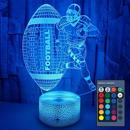 3D LED Football Night Lights, 7 Changing Colors, USB Powered, Dimmable ...