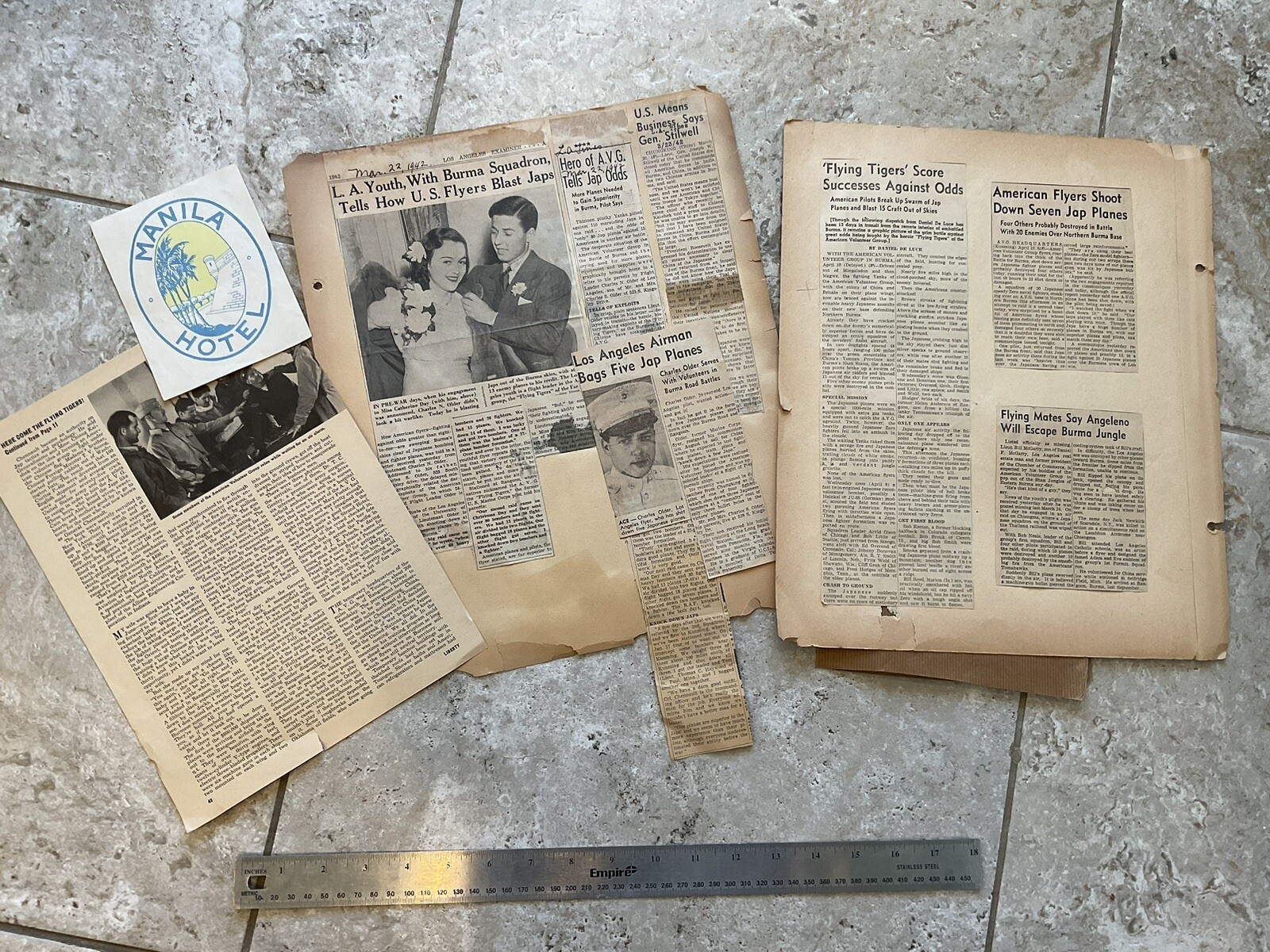 ORIGINAL WWII AVG FLYING TIGERS ACE SCRAPBOOK PAGES | eBay