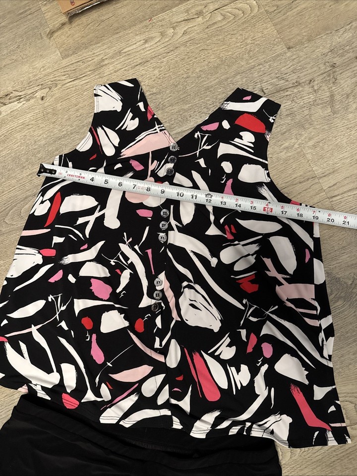 Joseph Ribkoff Size 14 Black White Pink Shirt And Pant Romper Combo ...