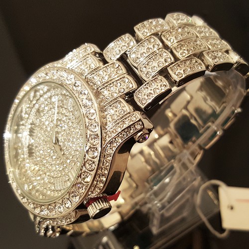 Men Hip Hop Iced White Gold Techno Pave Bling Simulated Diamond Rapper ...