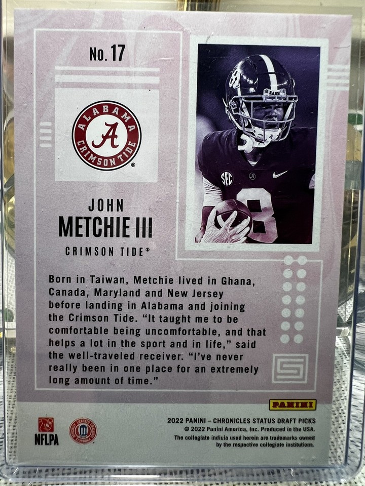 John Metchie III 2022 Panini Chronicles Draft Picks Status Rookie RC ...