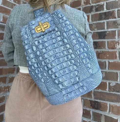NWT Brahmin Handbag Maddie Sling Back Light Denim Tetra Backpack | eBay