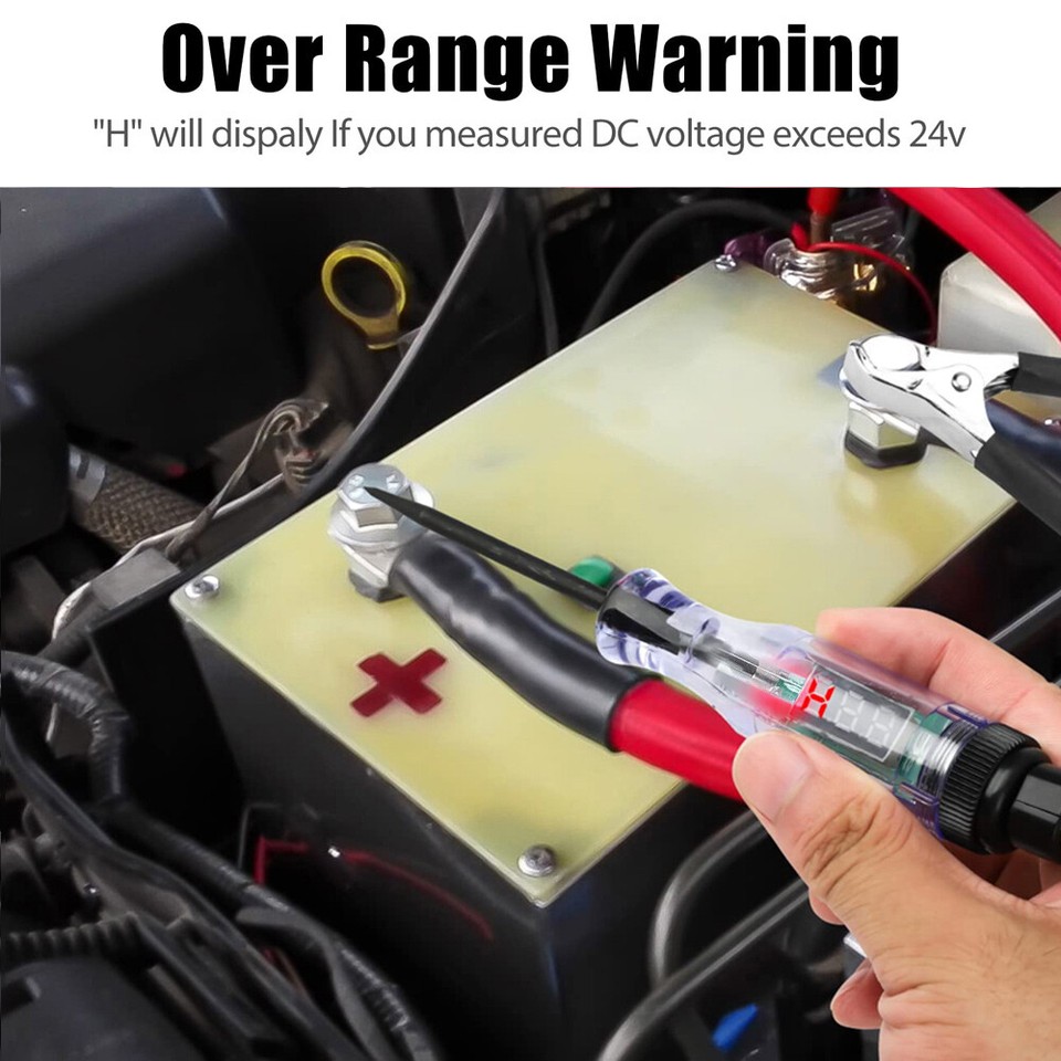 12V Circuit Tester Probe 3-48v Electric Car Fuse Test Light Voltage Pen ...