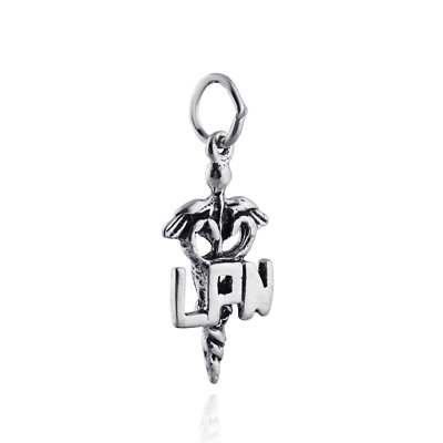 LPN Caduceus Charm - 925 Sterling Silver - Licensed Practical Nurse ...