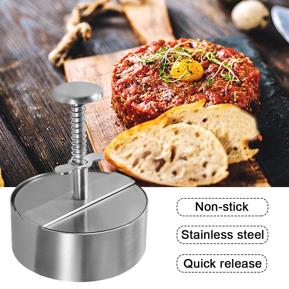 Stainless Steel Patty Shaper BBQ Labor Saving Quick DIY Burger Press ...