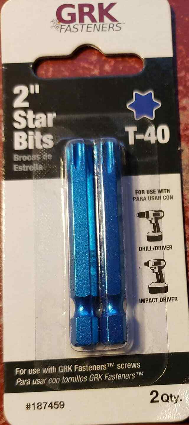 GRK Bits Carded T-40 2-Inch 2 Bits Per Card, Blue (PEG G-1) | eBay