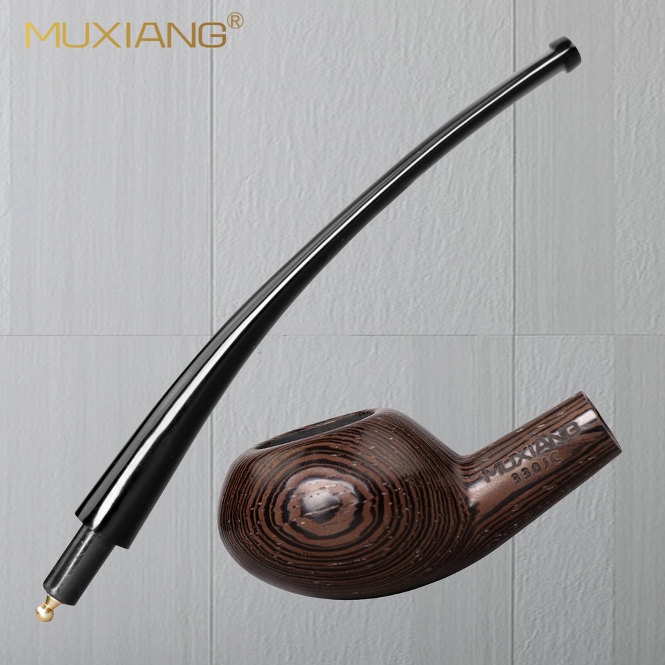 MUXIANG Wenge Wooden Reading Pipe Small Churchwarden Tobacco Smoking ...