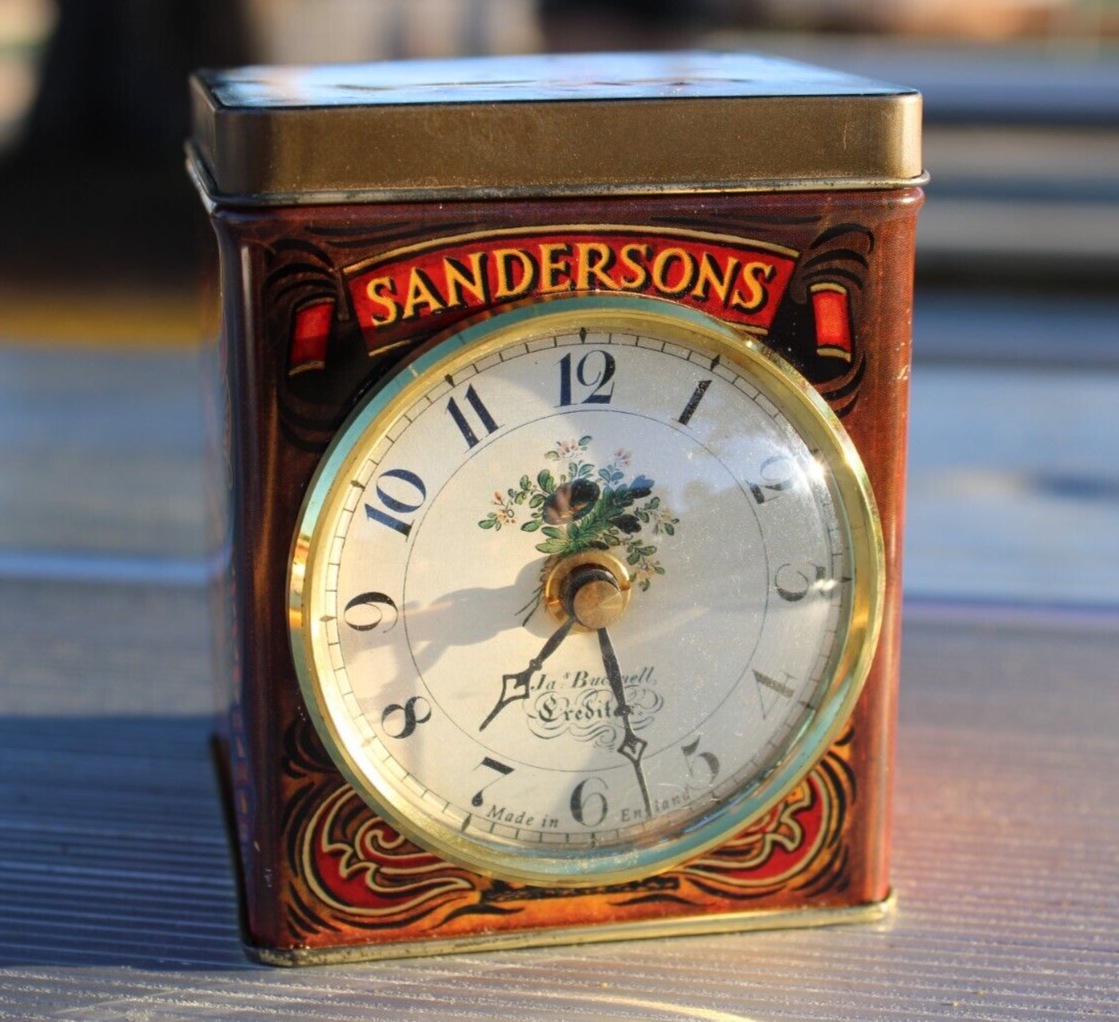 Clean Sanderson English Tea Tin With Roger Lascelles CLOCK—Works + new ...