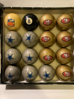 VERY RARE NFL Aramith Billiard Balls - SAN FRANCISCO 49ers / DALLAS ...