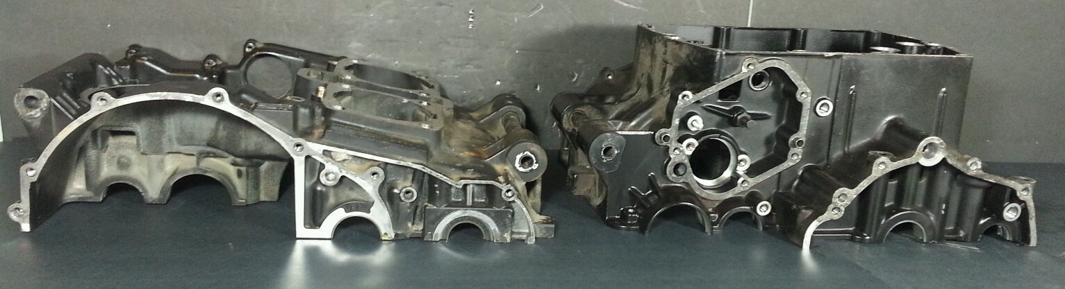 top bottom engine case 1987 Kawasaki EX500 EX 500 crank case OEM upper ...