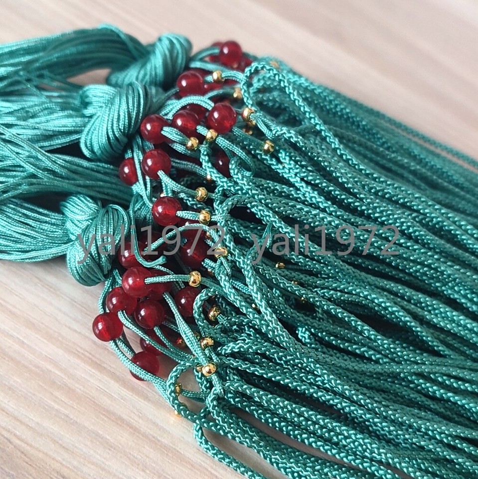 100Pcs Green Hand Woven Braided Beads Rope String Cord Rope For Pendant ...