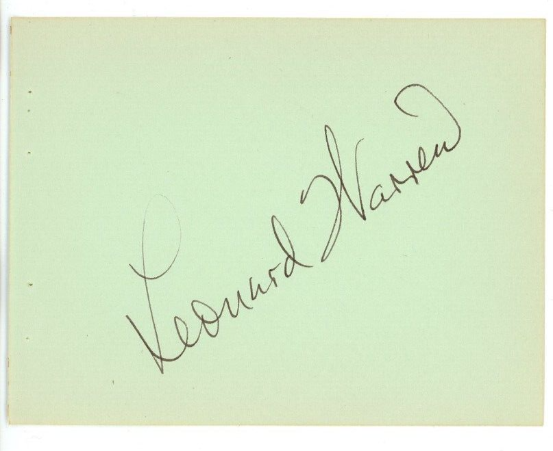 Autographed Album Page w 8x10 Photo Baritone Opera Singer Leonard ...