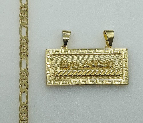 Last Supper Jesus Gold Plated 5mm Chain Necklace Oro Ultima Cena Dije ...