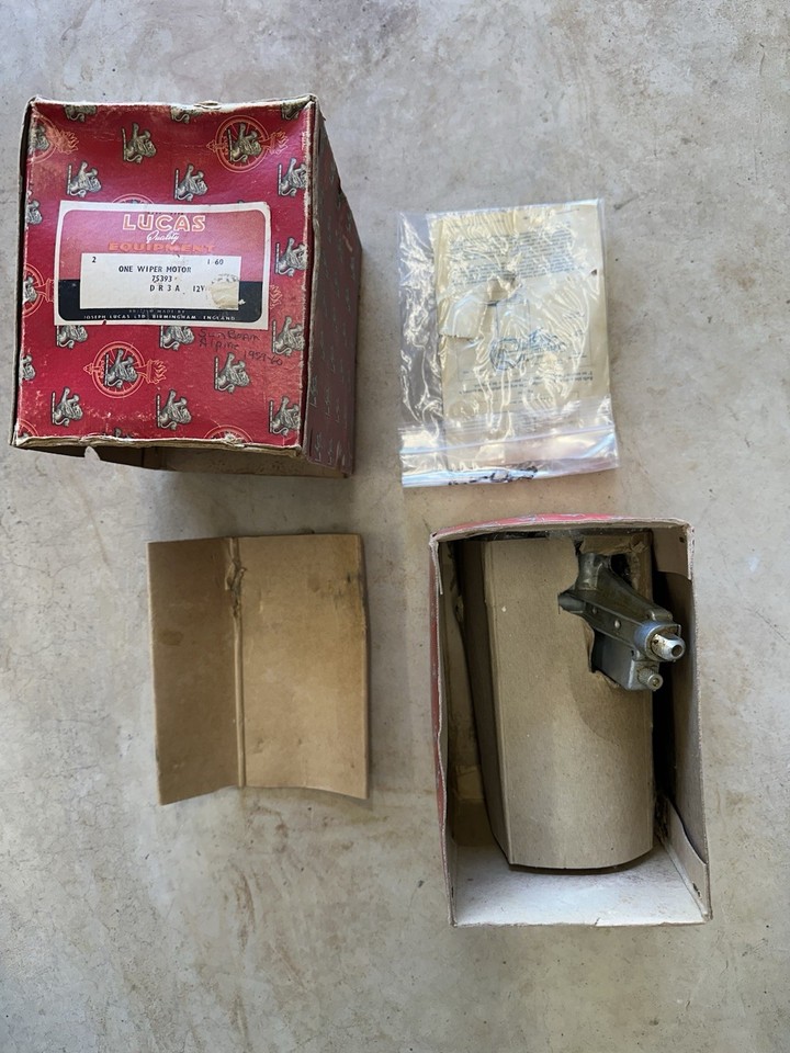 Vintage Lucas wiper motor NOS DR3A #75393B 12v Jaguar Austin Healey ...