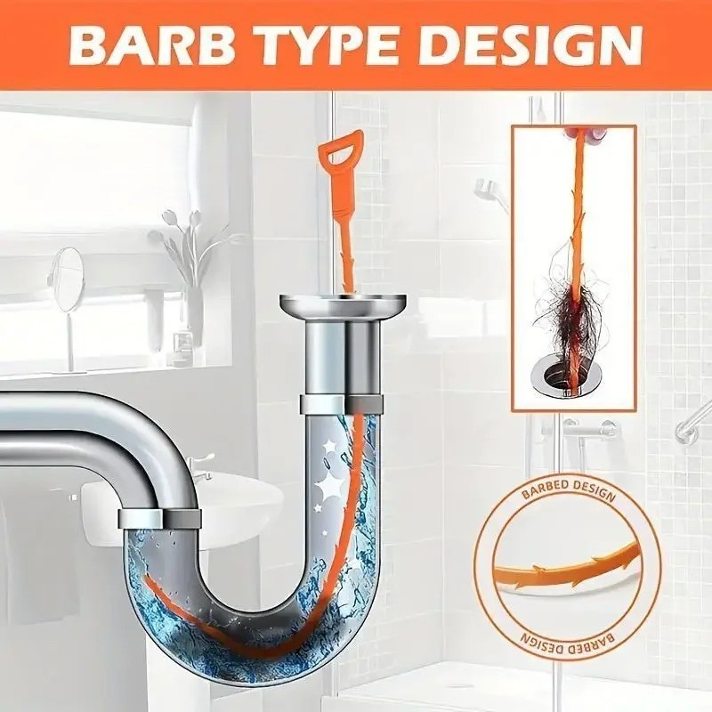Household Pipe Cleaner Tool Hair Clog Remover Wash Basin Drain Cleaning ...