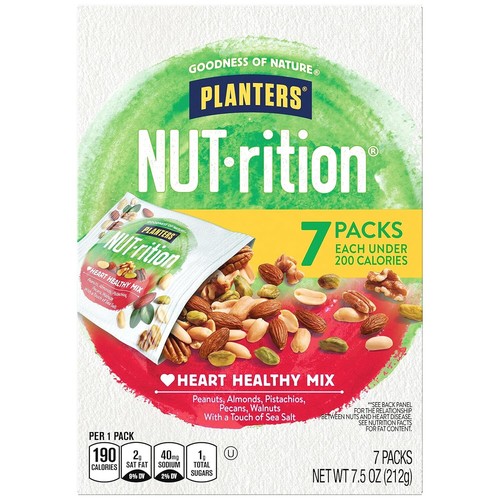 Planters NUTrition Heart Healthy Nut Mix 7.5oz Bags, Pack of 7 | eBay