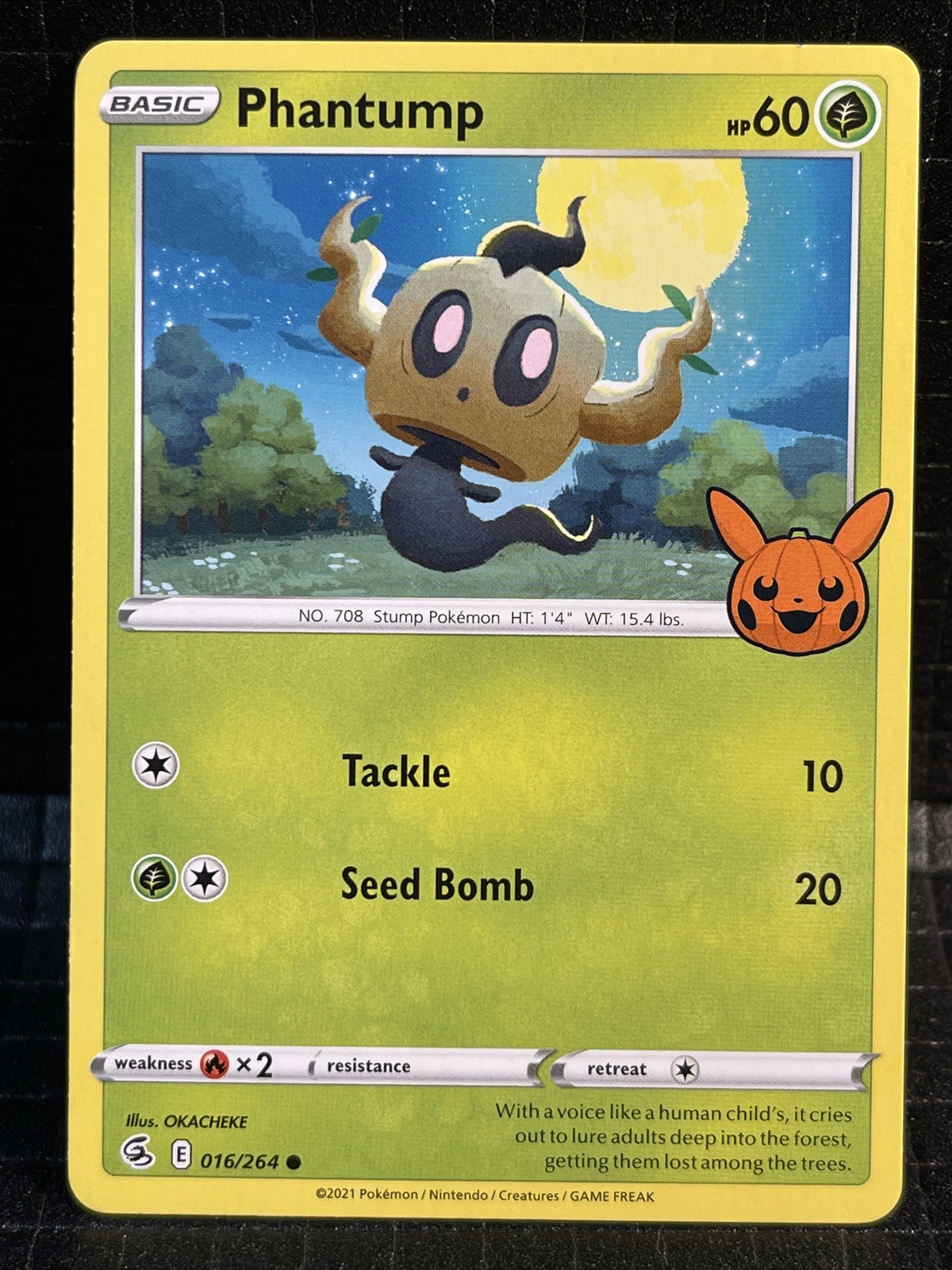 POKEMON TCG! Phantump 016/264 Trick or Trade BOOster Halloween Promo ...