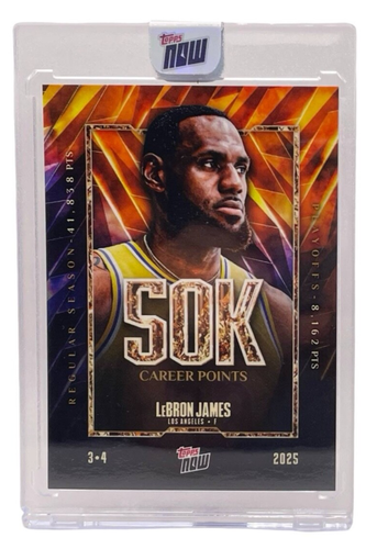 2025 Topps Now #12 Lebron James 50k Points Milestone Sealed & Encased ...