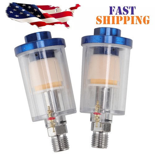 2X Spray Paint Gun 1/4" Mini In-line Air Filter Moisture Water Trap Air ...