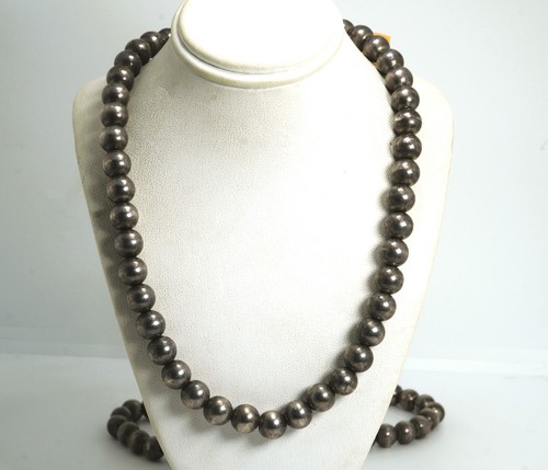 Vintage Silver Long Bead Ball Necklace, No Clasp | eBay
