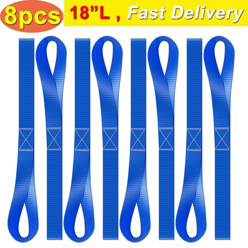 8 Pcs Soft Loop Tie Down Straps Ratchet Towing Cargo ATV UTV Motorcycle ...