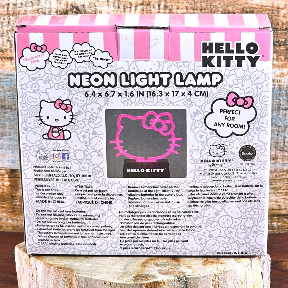 Sanrio Hello Kitty Silhouette LED Neon Lamp Pink Bedroom Night Light ...