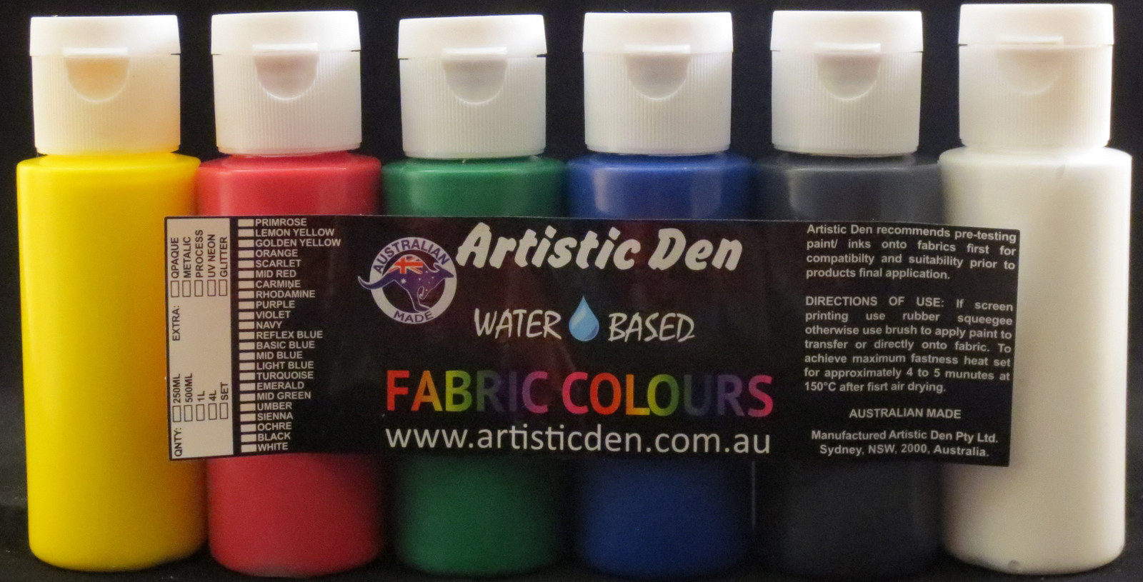 Airbrush Fabric Paints Fabric Airbrush Inks 6 x 60ml Air Brush Ink Neon ...