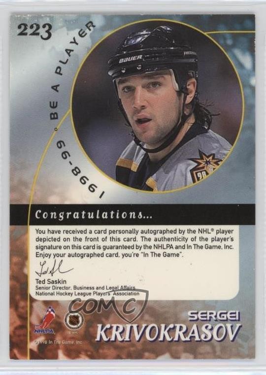 1998-99 ITG Be A Player Gold Auto Sergei Krivokrasov #223 Auto | eBay
