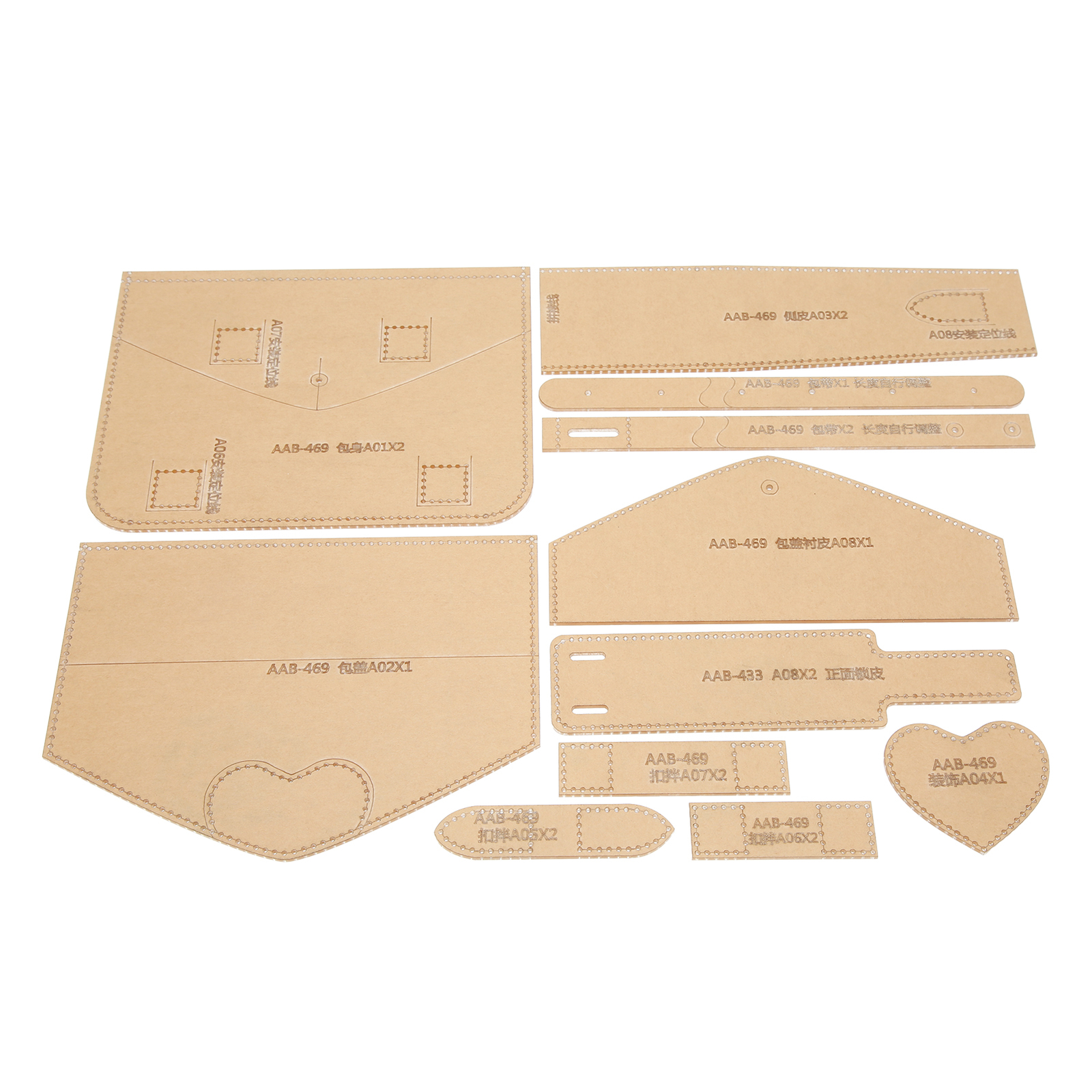 Shoulder Bag Acrylic Template Pattern Leather Bag Pattern Kit For ...