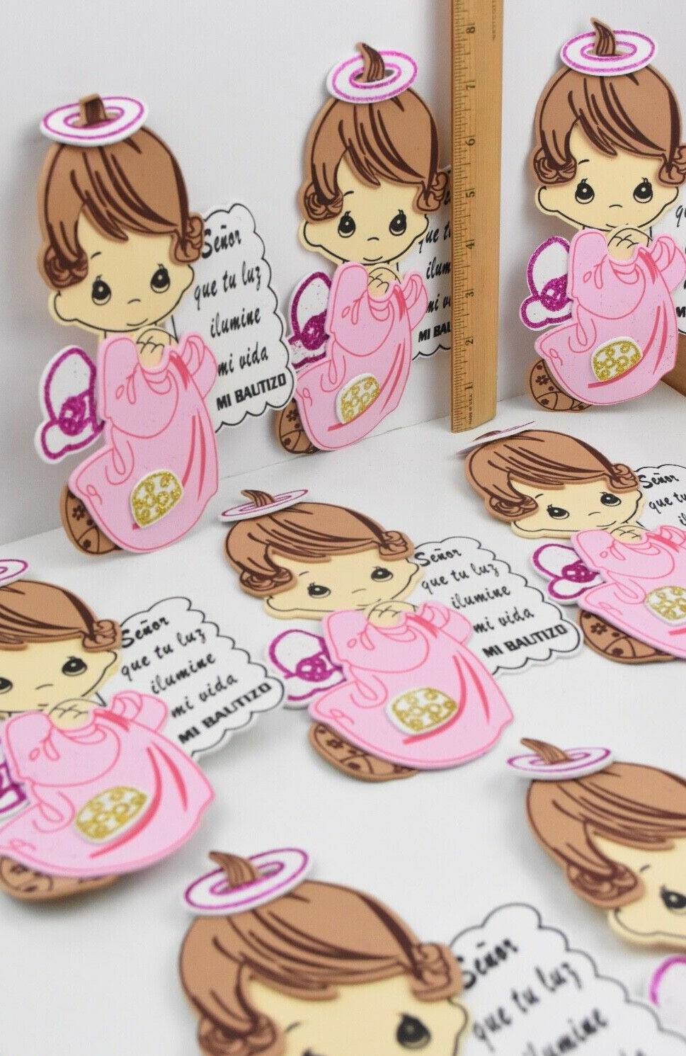 LRG RECUERDOS BAUTIZO ANGELITOS ROSA BAPTISM PARTY FAVORS ANGELS ...
