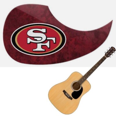 San Francisco 49ers Guitar Pick Guard Cover Woodrow Music NFL Official ...