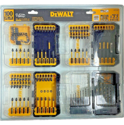 Dewalt 100 Piece FlexTorq Driver Drill Bit Set Clear Tough Case ...