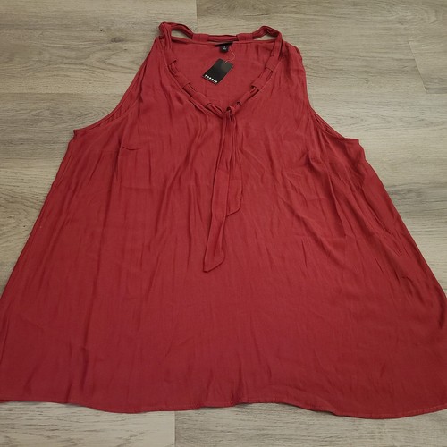 Torrid red tie neck crepe tank size 1 sleeveless NWT | eBay