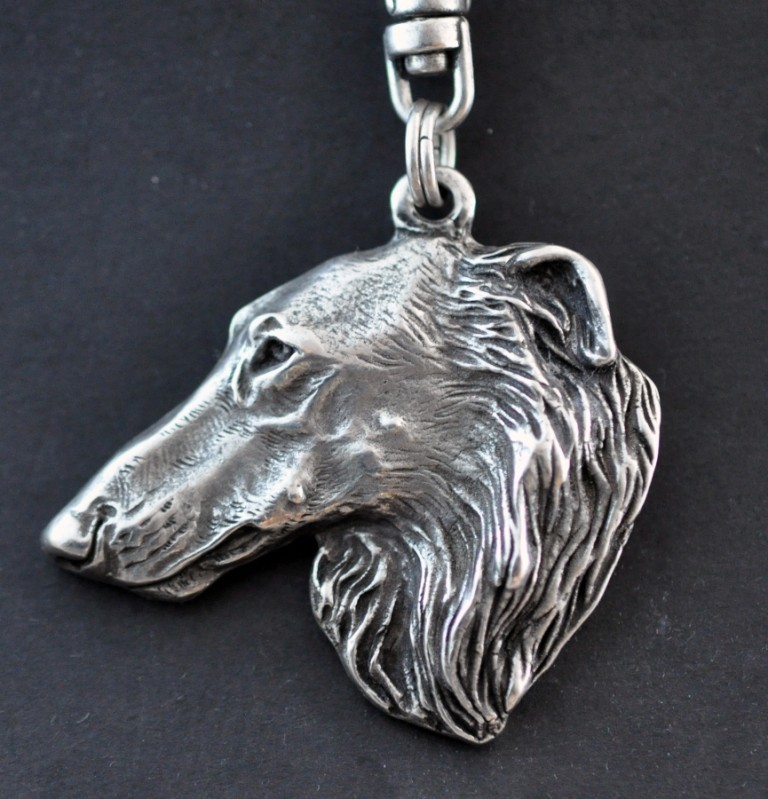 Borzoi - portachiavi rivestito di argento,di alta qualità Art Dog IT | eBay