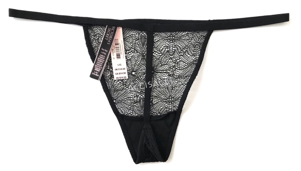 SOLD OUT! NWT* Victoria's Secret Very Sexy MESH V-String---BLACK (DL3 ...