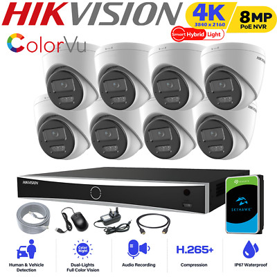 Hikvision PoE 8MP Hybrid Light ColorVu Camera A.I Intelligent Smart ...