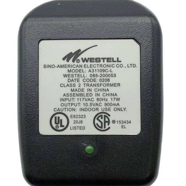 Westell Am-105900al 085-200053 Class 2 10.5v 900ma AC Adapter Power ...