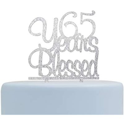 Firefairy(TM) 65 Years Blessed Acrylic Cake Topper 65th Birthday ...