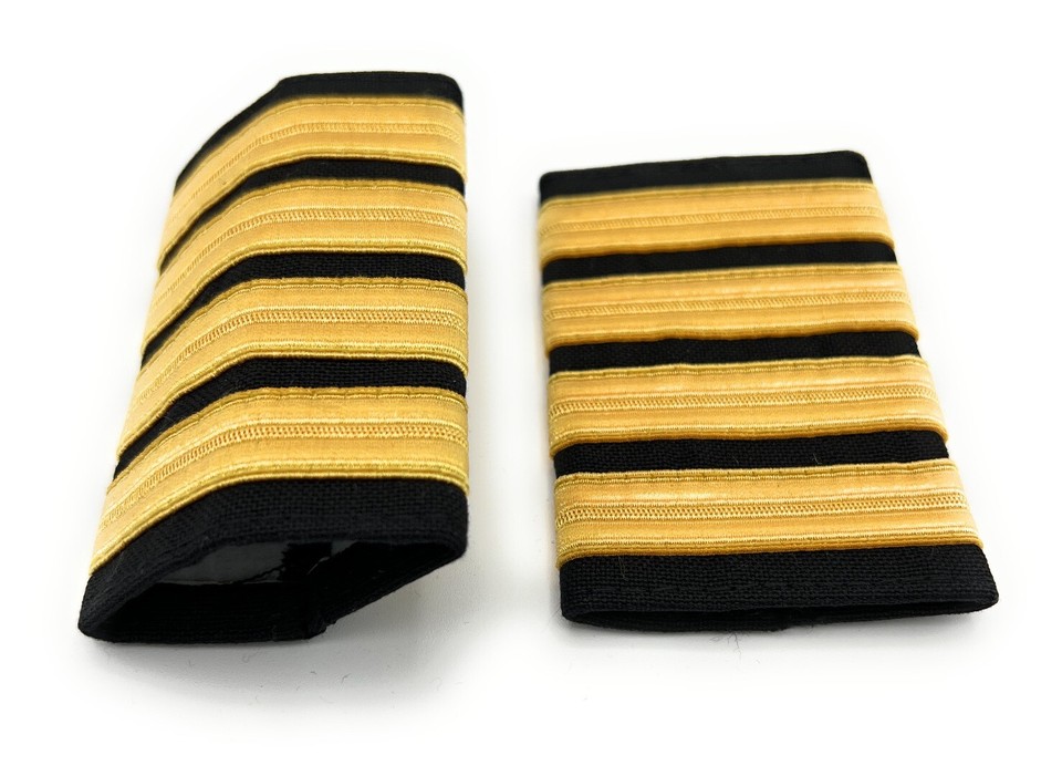 Pilot Captain,Gold Strips Epaulettes,Pilot Airline,Merchant Marine 4 ...